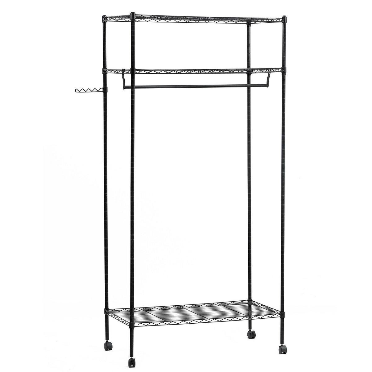 Kledingrek met Wielen in Metaal, met Verschillende Aanpasbare Raster ...