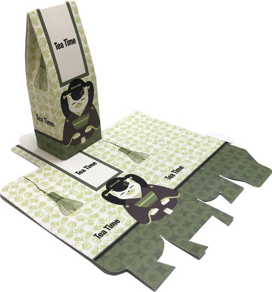 Presentdoosje Theedoosje "Groen" : 5,5 x 4 x 13,5cm (10 stuks) | bol.com