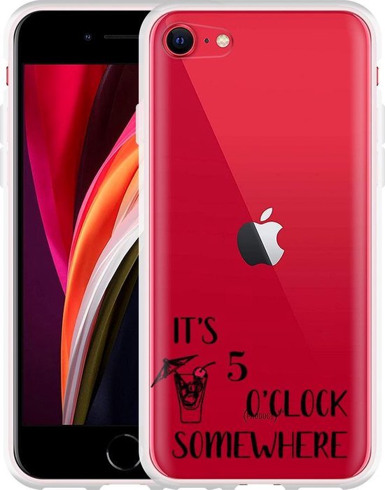 Cazy Hoesje geschikt voor iPhone SE 2020 - 5 O'Clock Somewhere | bol