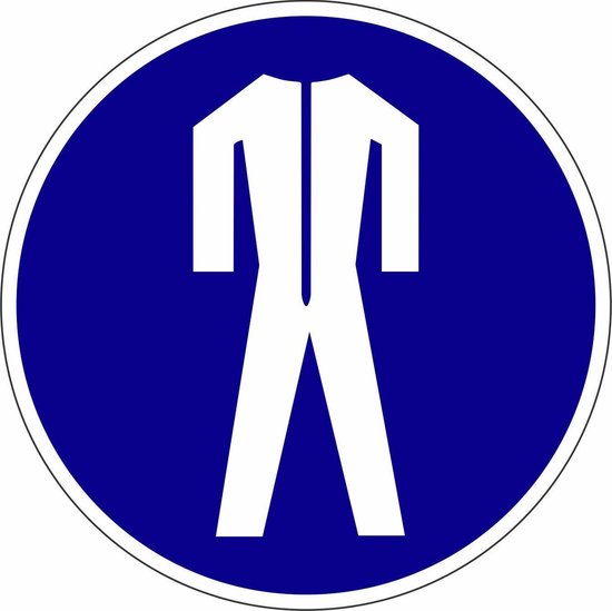 2x Pictogramme Autocollant Combinaison de sécurité Obligatoire 20 cm ...