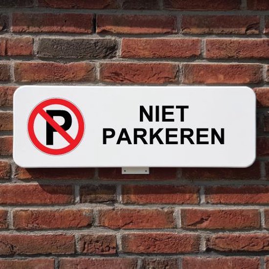 Verkeersbord niet parkeren bord maat 40x15cm | bol