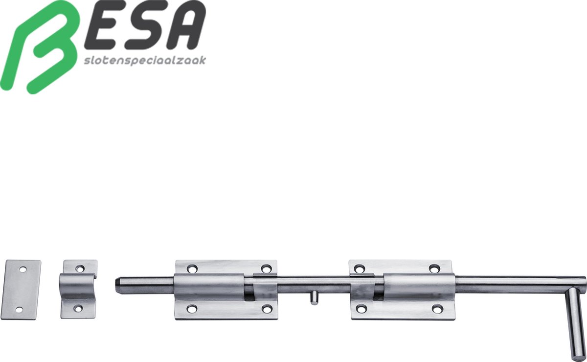 Zware Grondgrendel / Poortgrendel 2-delig 800mm lang in inox | bol