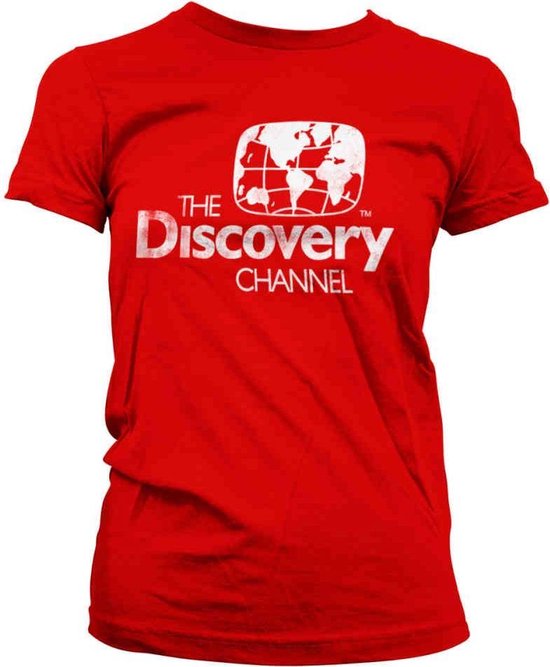 Discovery Channel Dames Tshirt -XL- Distressed Logo Rood | bol