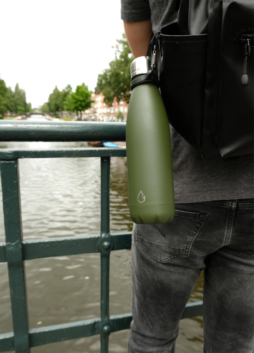 Gourde design en acier inoxydable vert 500 ml - Watamula | Bouteille ...