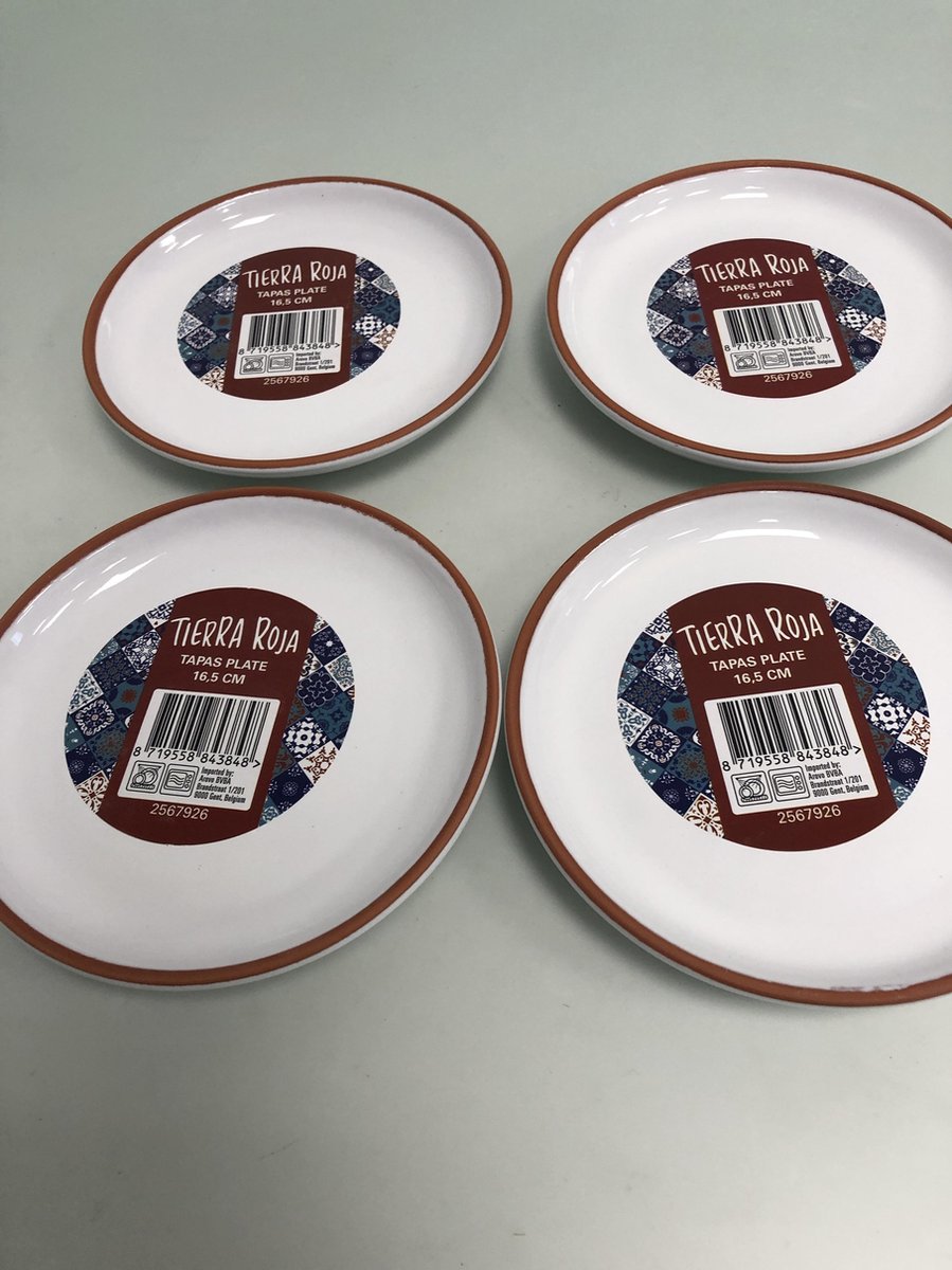 Tapas bordjes wit (set van 4) | bol.com