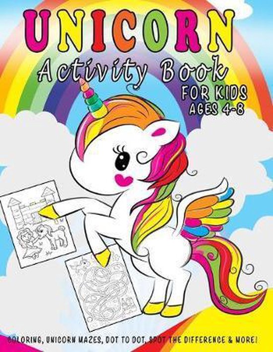 Unicorn Activity Book For Kids Ages 4--8: Unicorn Coloring, Unicorn ...