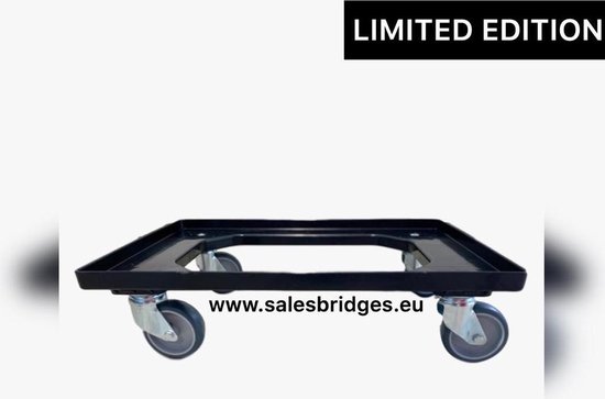 Transport dolly 60x40 cm Zwart voor plastic kratten | bol.com