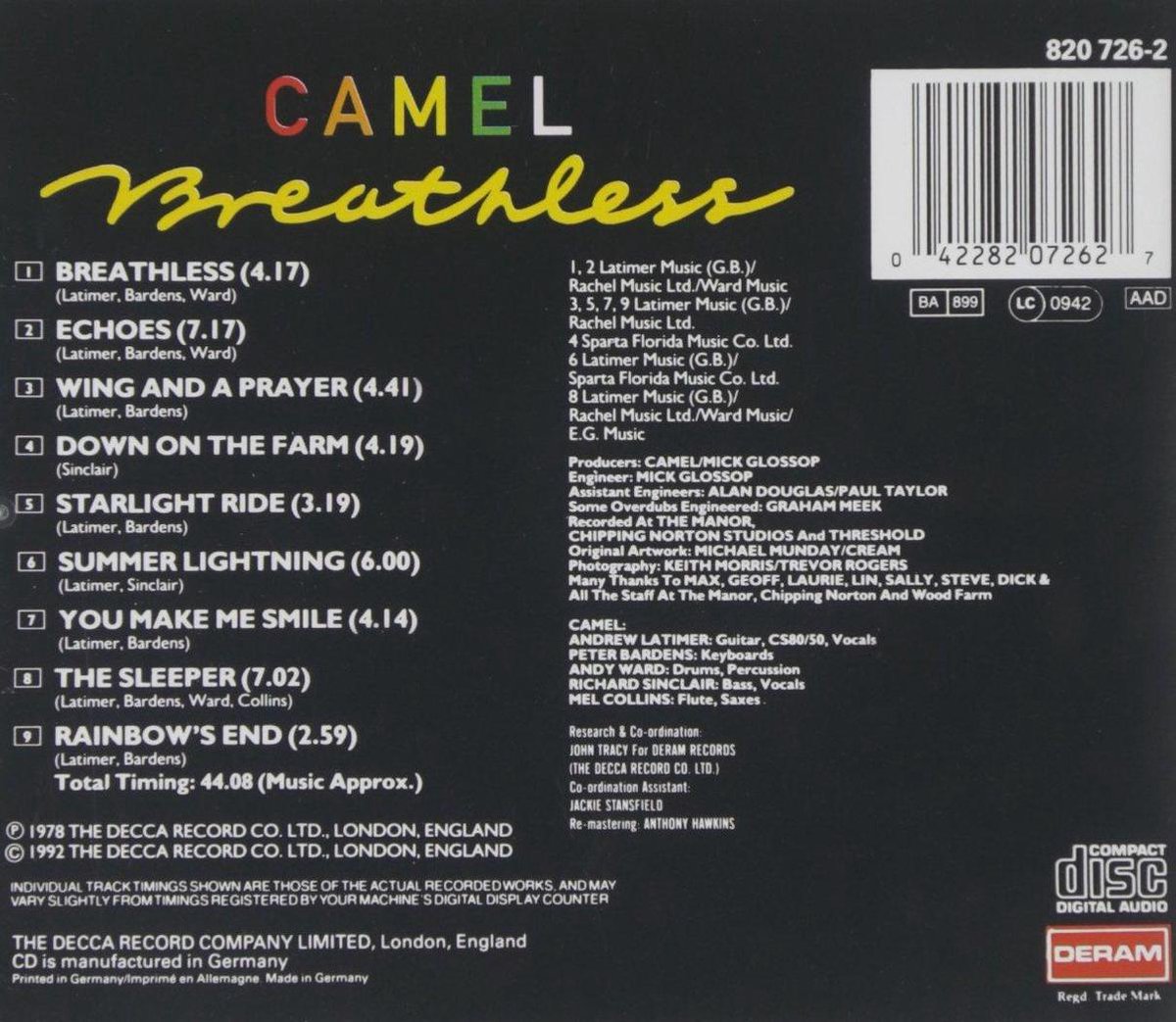 Camel - Breathless (CD), Camel | CD (album) | Muziek | bol