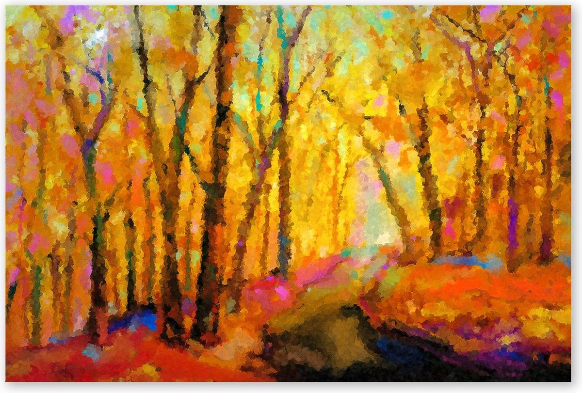 Graphic Message Tuin Schilderij op Outdoor Canvas - Gouden Bomen - Abstract | bol.com