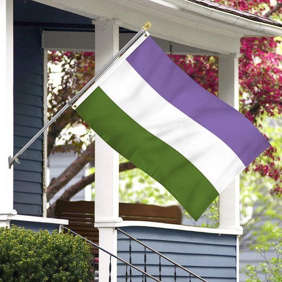 Drapeau Genderqueer - Grand drapeau queer de genre - Drapeau de mât de ...