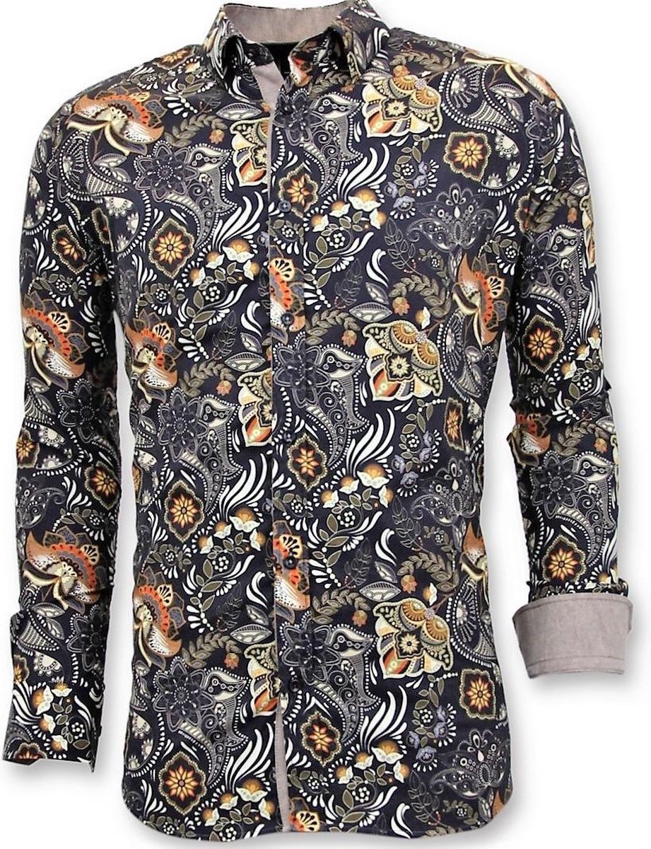 Luxe Aparte Heren Overhemden - Digitale Print - 3050 - Zwart | bol.com