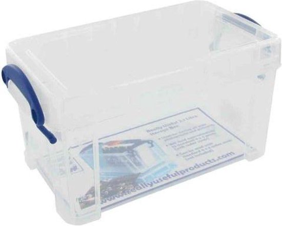 Opbergbox Really Useful 2.1 liter 240x130x125mm transparant wit | bol