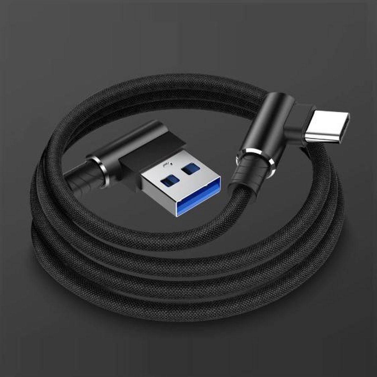 Premium USB-C haaks naar USB-A haaks snellaadkabel - USB2.0 - tot 3A ...