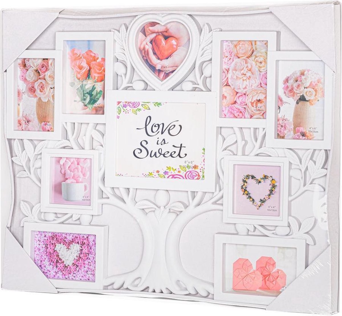 Decopatent® Fotolijst Collage 10 Foto's verschillende Maten (10x10 ...