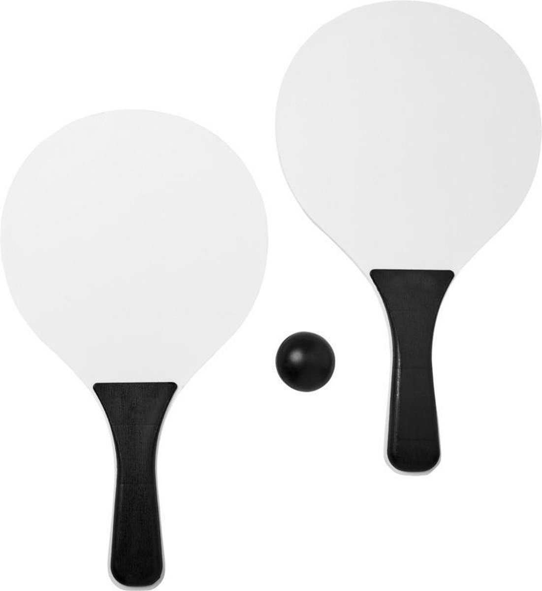Zwart/witte beachball set buitenspeelgoed - Houten beachballset ...