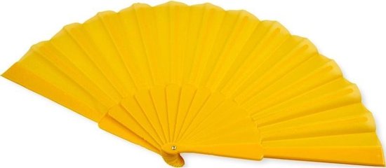 Spaanse hand waaiers geel 43 x 23 cm - Verkoelings produkten | bol.com