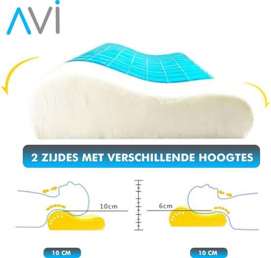 Orthopedisch Hoofdkussen - Cooling Gel - Ergonomisch Slaapkussen - Traagschuim... | bol.com