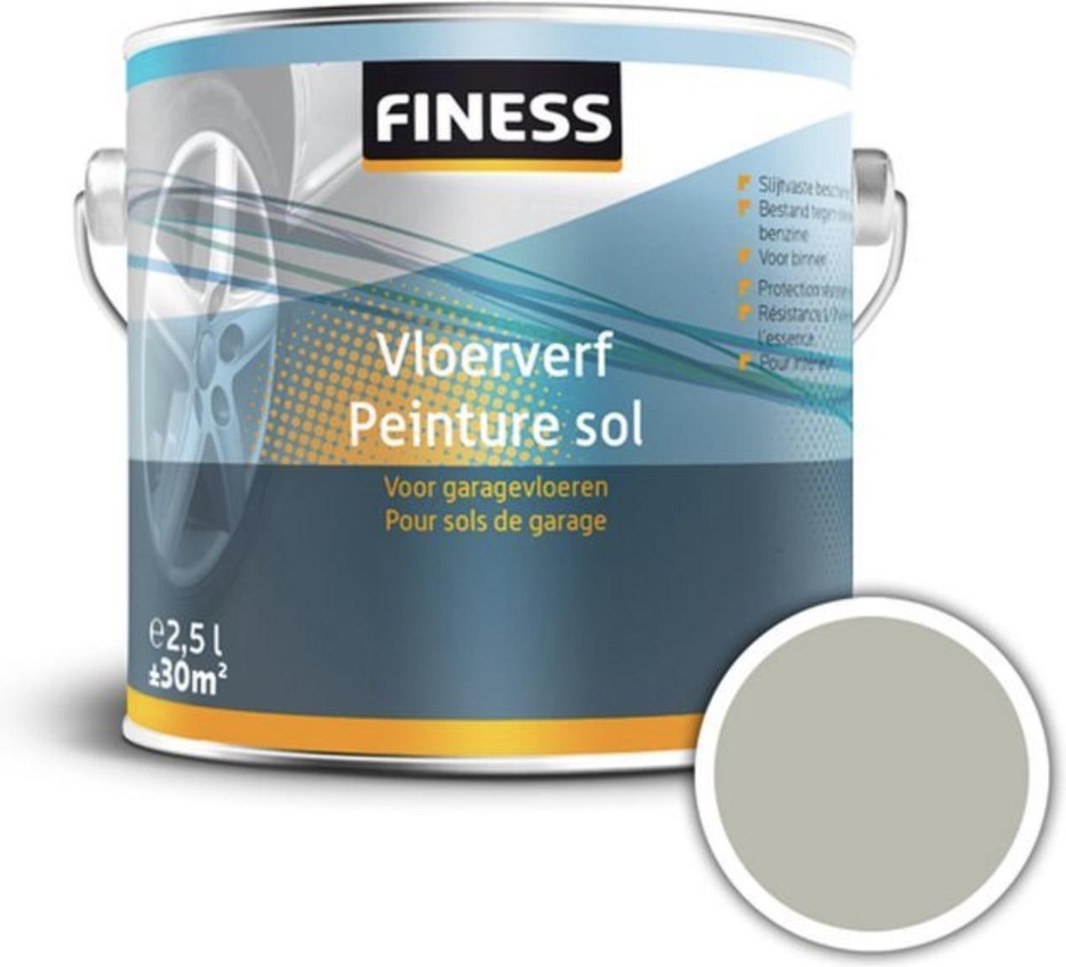 Finess vloerverf - zink grijs - 2,5 liter | bol.com