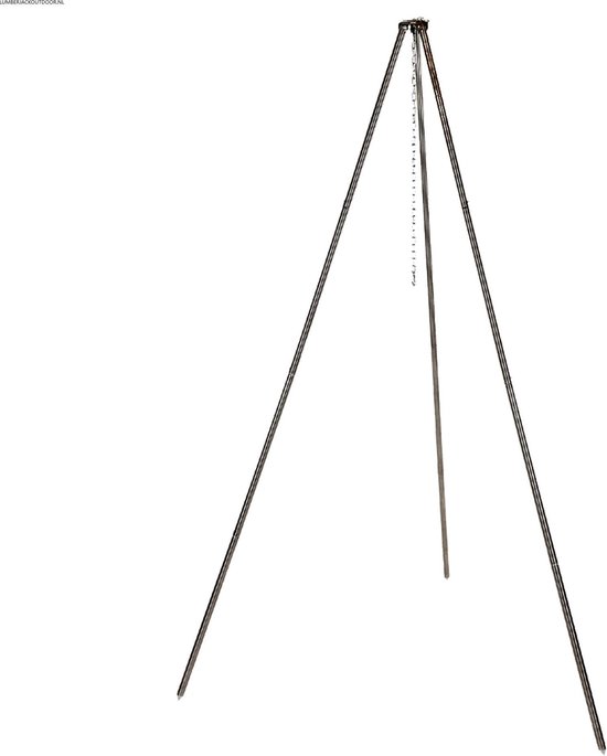 MFH driepoot - compact deelbaar - 190 cm. hoog - van RVS - voor koken ...