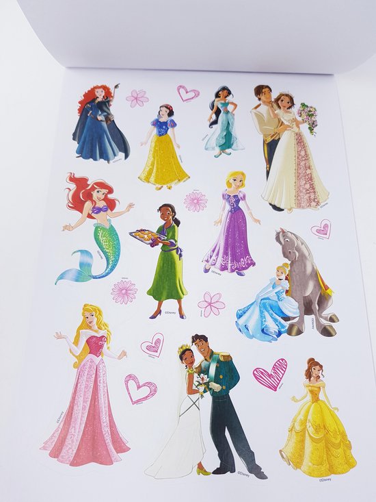 DISNEY PRINCESS STICKER EN COLOR - KLEURBOEK MET STICKERS - ARIEL ...