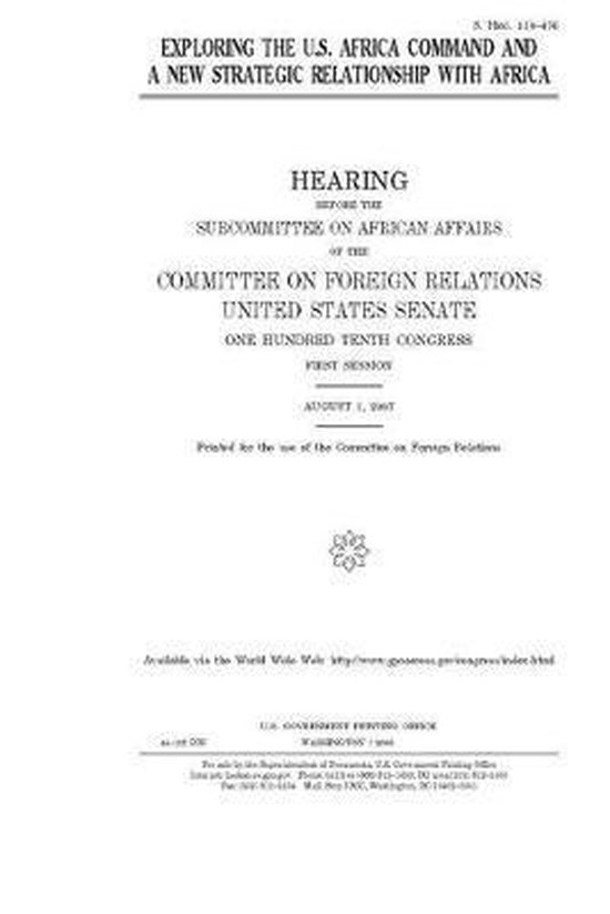 Exploring the U.S. Africa Command and a new strategic relationship with ...