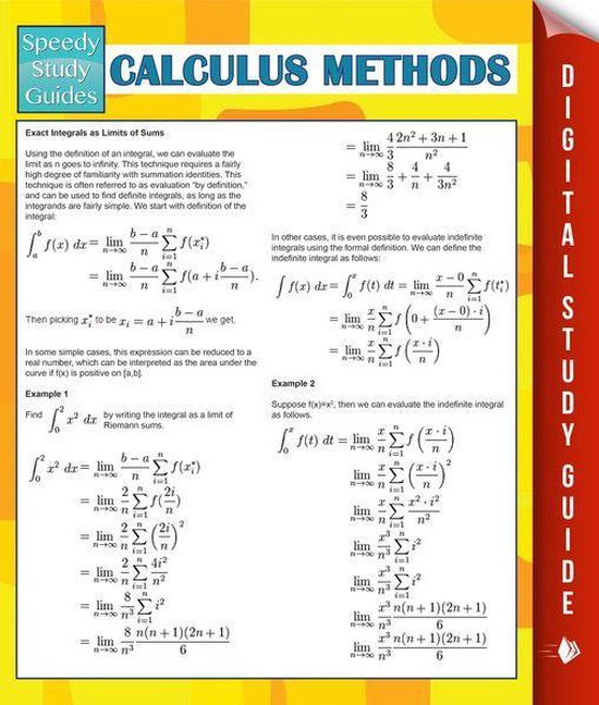 Calculus Methods (Speedy Study Guides) (ebook), Speedy Publishing ...
