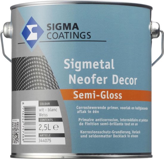 SIGMETAL NEOFER DECOR SEMI-GLOSS ZWART 2,5L | bol.com