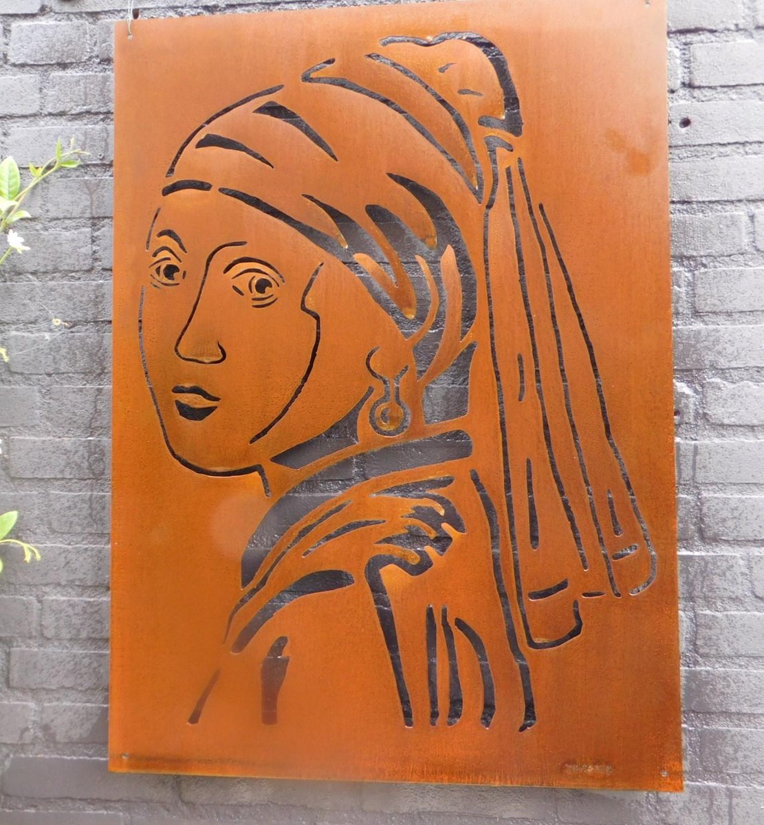 Tuindecoratie, Cortenstaal, Meisje met de parel van Vermeer Atelier Zo ...