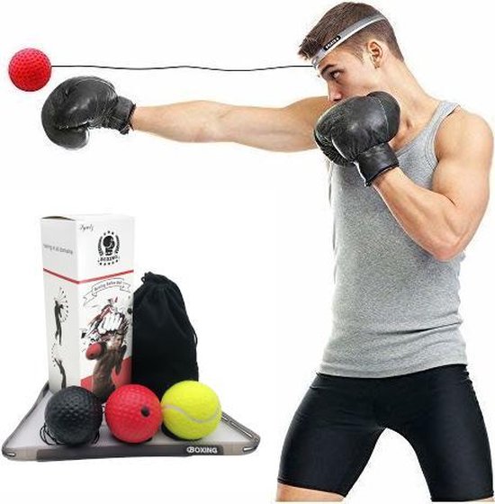 Hipes Reflex bal - 3 ballen - Siliconen hoofdband - Boksbal - Speedball ...