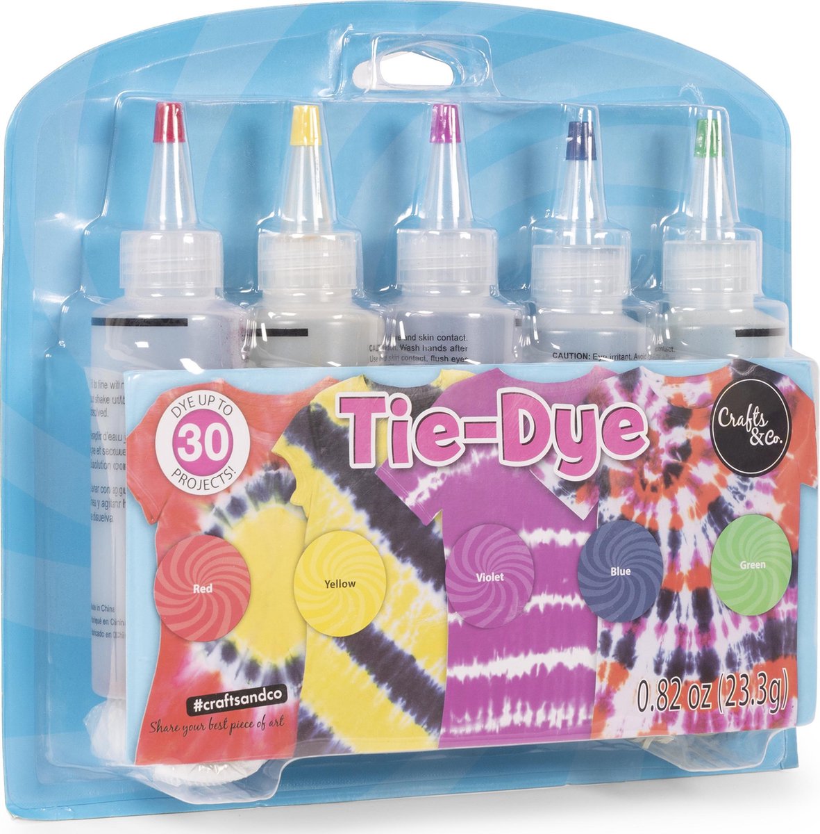 Crafts&Co Tie Dye Kit - Textielverf - 5 Knijpflesjes - Kleurenset ...