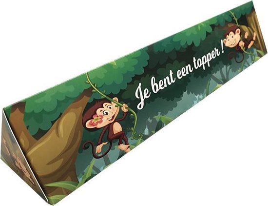 Presentdoosje Chocoladereep wikkel "Aapjes": 31,5 x 6,8 x 6,8cm (10 ...