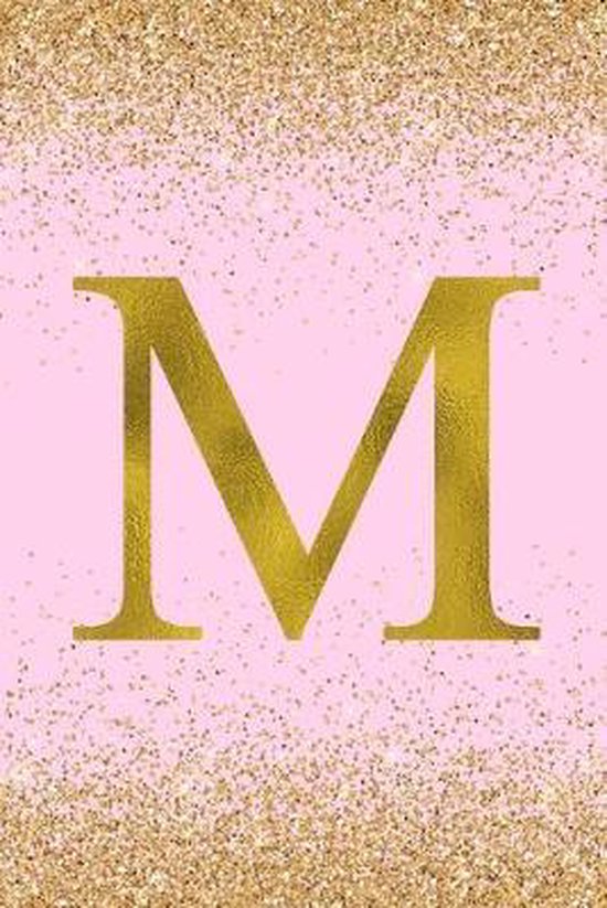 M: Letter M Monogram Bullet Journal - Pretty Pink & Gold Confetti ...