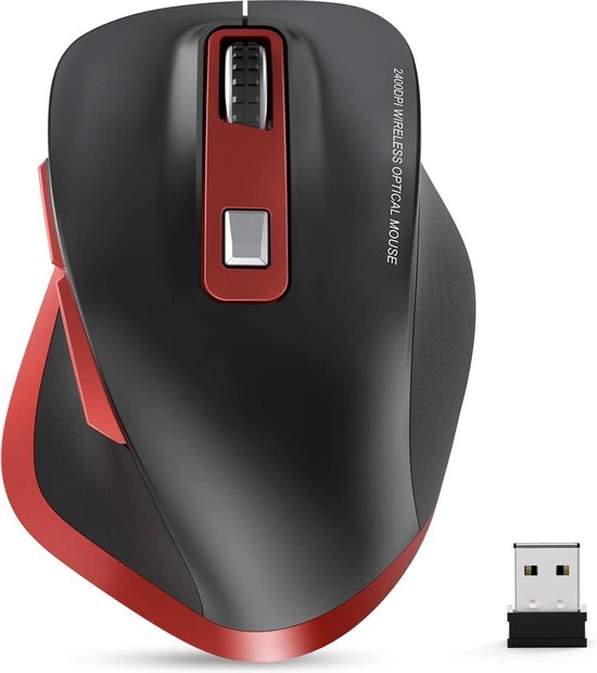 Draadloos computermuis, 2,4 G draadloze muis, ergonomische muis 2400 ...