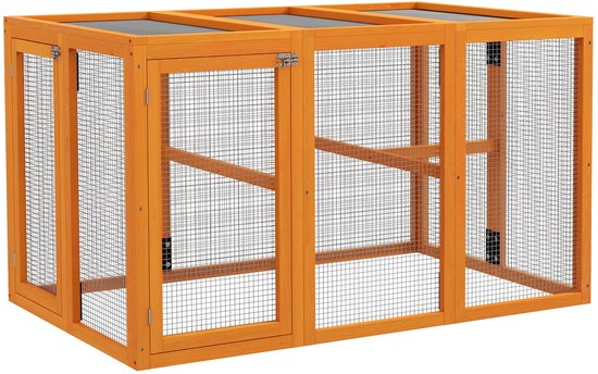 TRUUSK Kippenhok voor 1-3 Kippen - Houten Frame - Stalen Draad ...