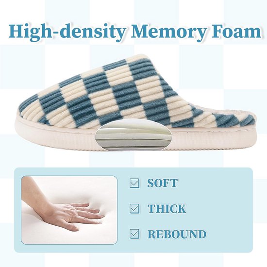 Fuzzy Geheugenschuim Pantoffels voor Dames en Heren - Slip-On Anti-Skid ...