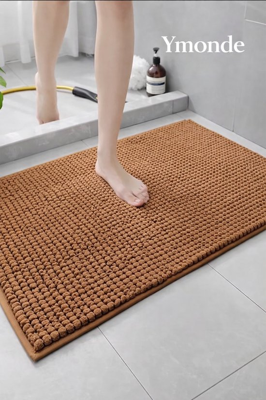 Ymonde Bruine Anti-Slip Badmat met Noppenpatroon – 40×60 cm ...