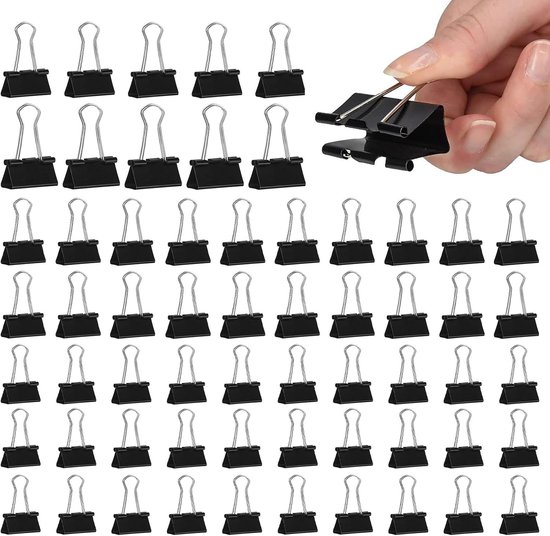 90 Pcs Foldback Clamps - 15mm/19mm/25mm/32mm Paper Clips - Metalen ...