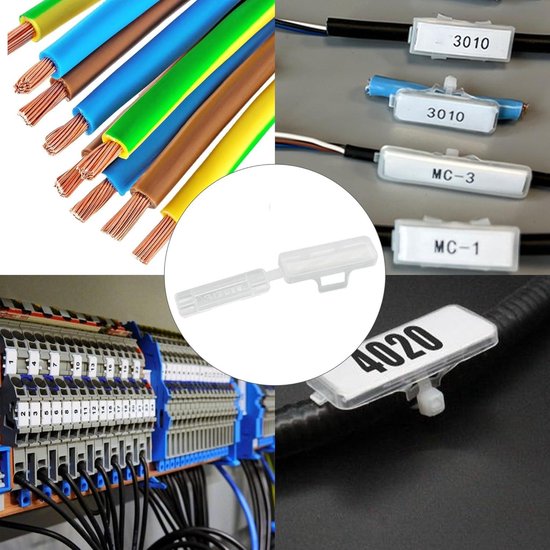 50 stuks kabel markers voor kabelmarkering - transparant - herbruikbare ...