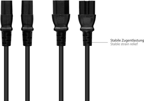Voedingskabel 1 meter met C14 naar C15 Stekker voor Warmhoudplaat of ...