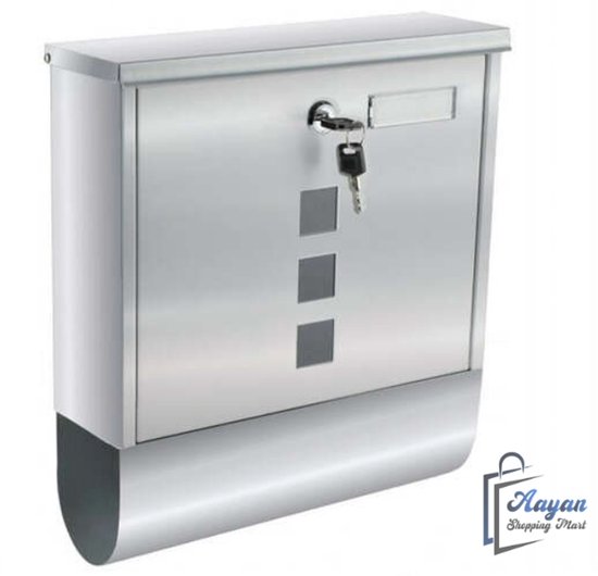 grote brievenbus voor post, kranten en folders–zilver–a4 formaat ...