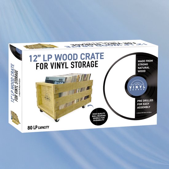Vinyl Groove - 12" LP Wood Crate For Vinyl Storage | bol
