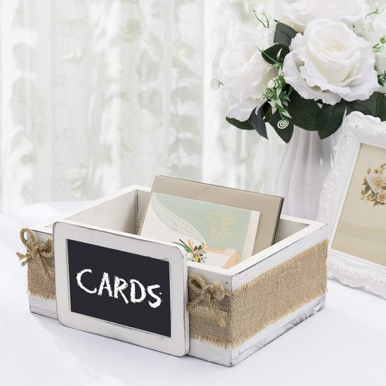 Vintage Wit Houten Decoratie Doosje met Krijtbord Label | bol
