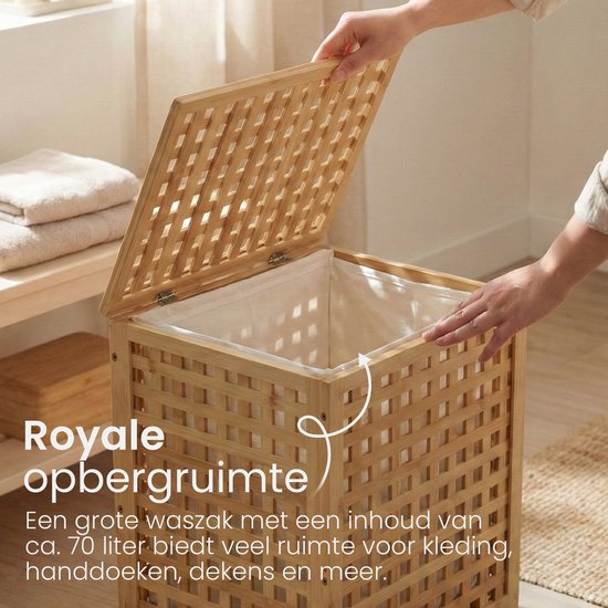 CLP Wasmand met deksel - Ronthy - Wasbox - Waszak 70L wasbaar ...