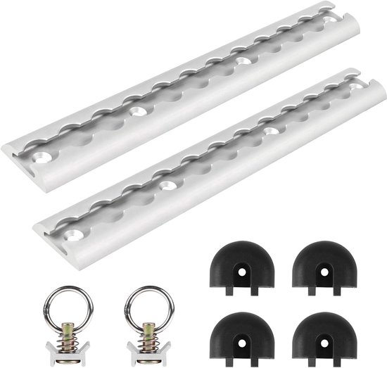 2 x 30 cm Aluminium Airliner Rail Set - Eindkappen - Lashing Eyes ...
