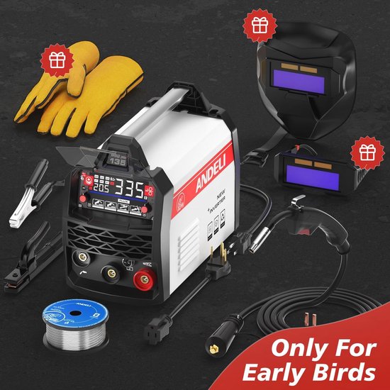 135Amp MIG Lasser - Draagbare Welder met LED Display en 4 Functies | bol