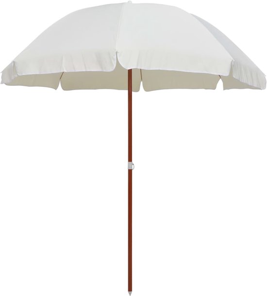 Parasol | Zonnescherm | Tuinparasol met stalen paal 240 cm zandkleurig ...
