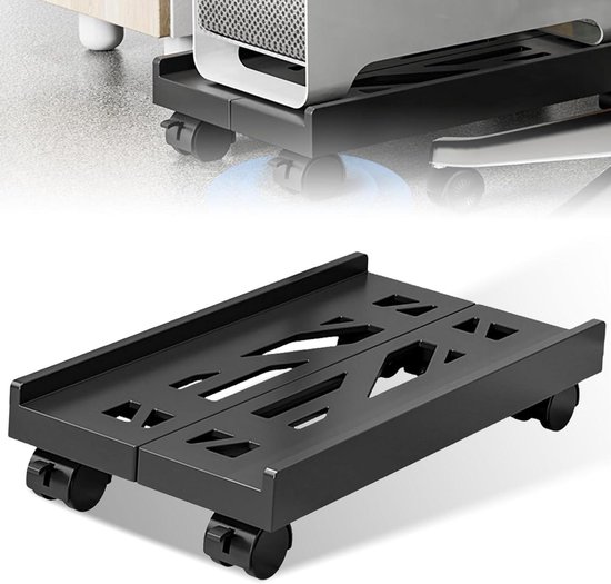 Allecta - Universele CPU-houder met 4 wielen voor onder bureau - Zwart ...