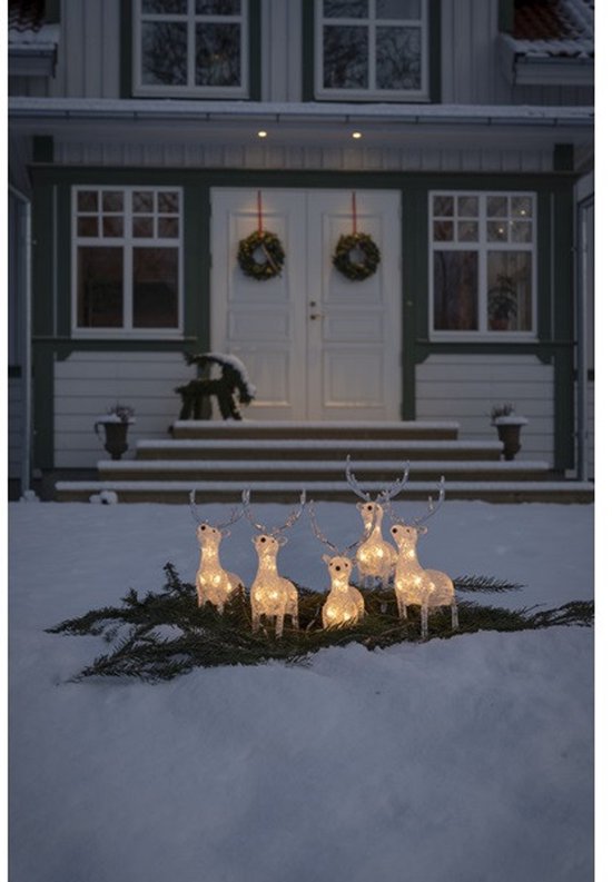 Kerstfiguur rendier - Kerst - 19 cm - 5 stuks (5x8 leds, Binnen/Buiten ...