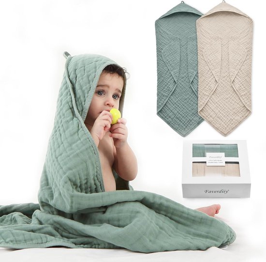 Set van 2 Schattige Baby Badjassen met Capuchon | bol