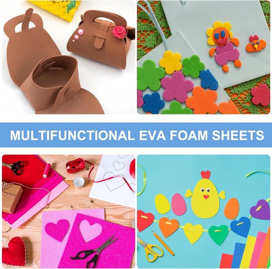 20x Zwart Foam Vellen EVA Schuimrubber Knutselmateriaal 1mm Dik Voor ...